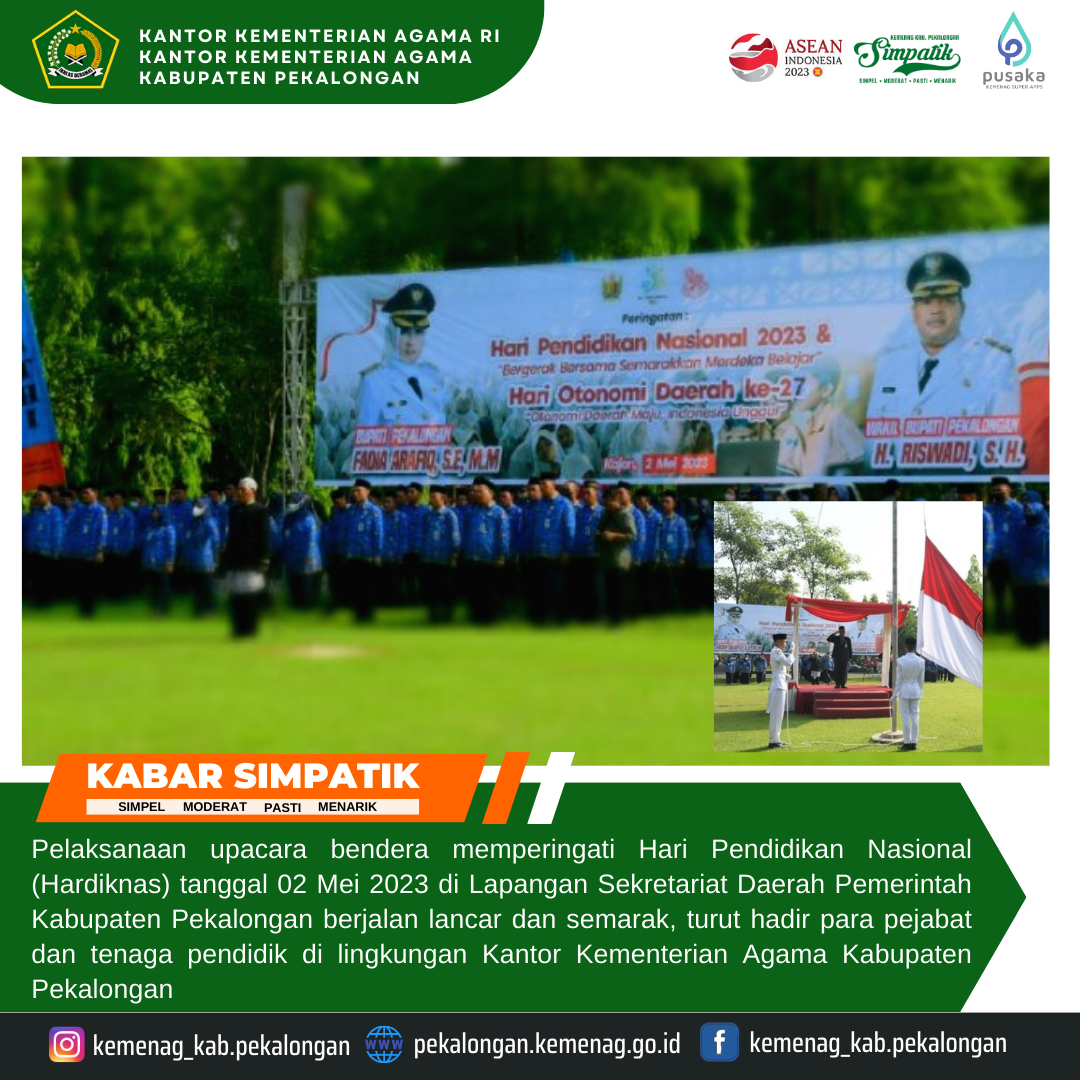 Semarakkan Hardiknas, Pemkab Pekalongan Gelar Upacara Bendera dan Lomba ...