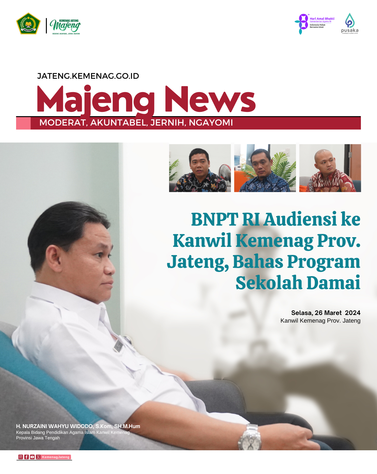 BNPT RI Audiensi ke Kanwil Kemenag Prov. Jateng, Bahas Program Sekolah ...